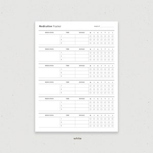 Medication Tracker, Vitamin Supplement Log Digital Planner Template for ...