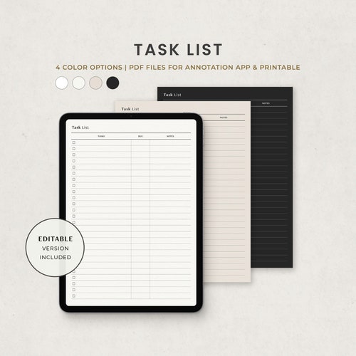 Daily to Do Checklist Task List Digital Planner for Ipad - Etsy