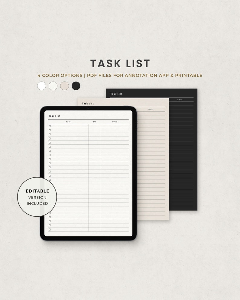 Task List to Do List Task Tracker Digital Planner Template - Etsy