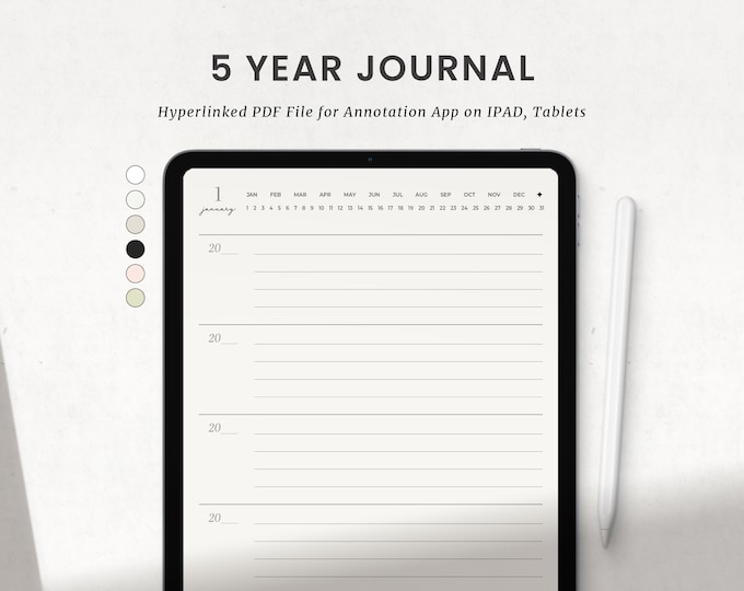 One Line A Day Journal, 365 Days One Sentence Journal Digital Download ...