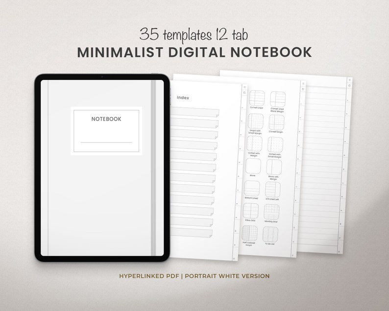 Student Digital Notebook for Goodnotes With Tabs Minimal Note - Etsy