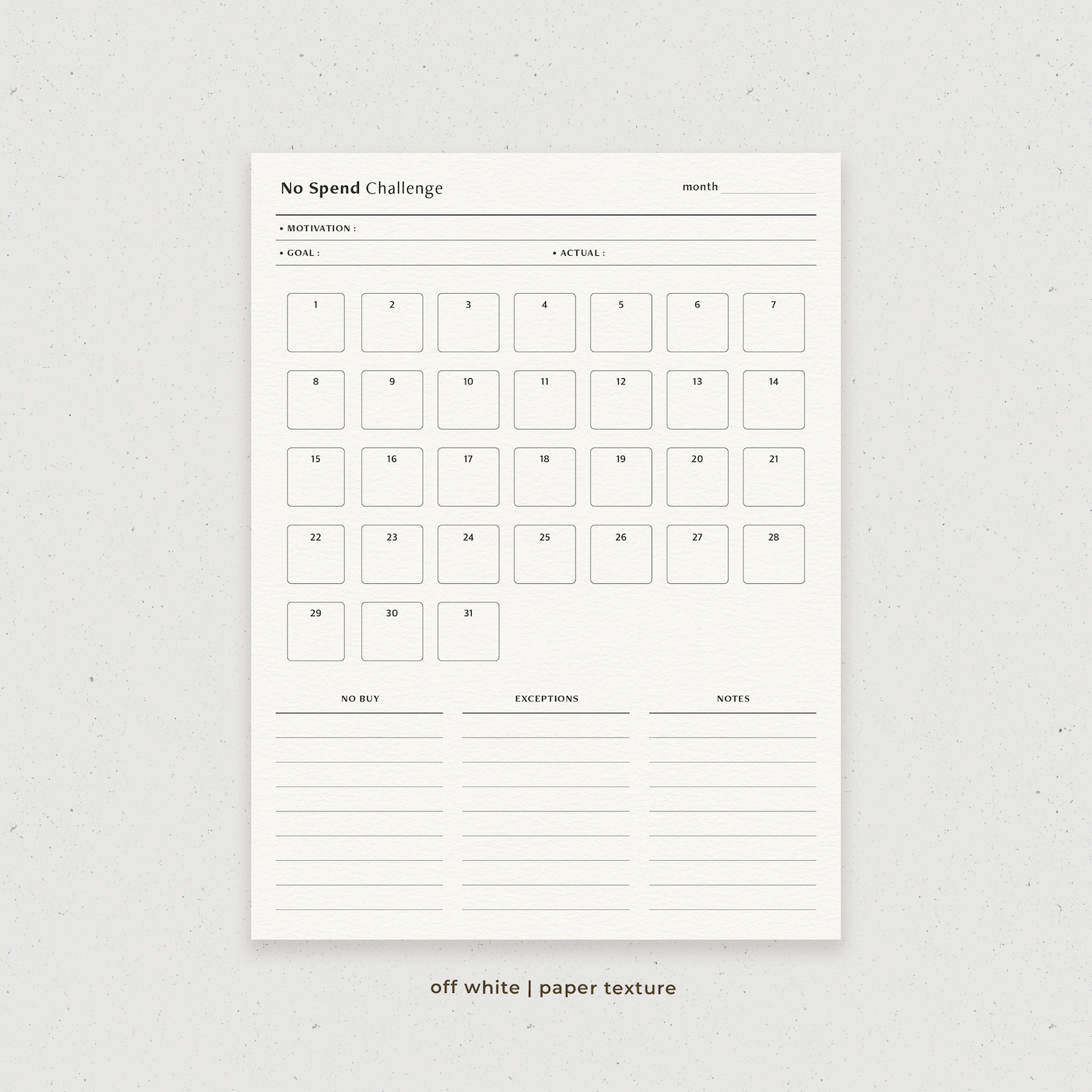 No Spend Challenge Tracker Digital Planner Template for - Etsy