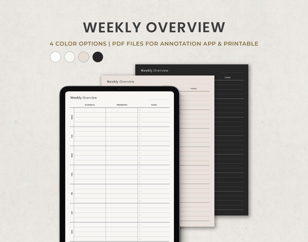 Student Weekly Planner, Digital Weekly Schedule, Goodnotes College ...