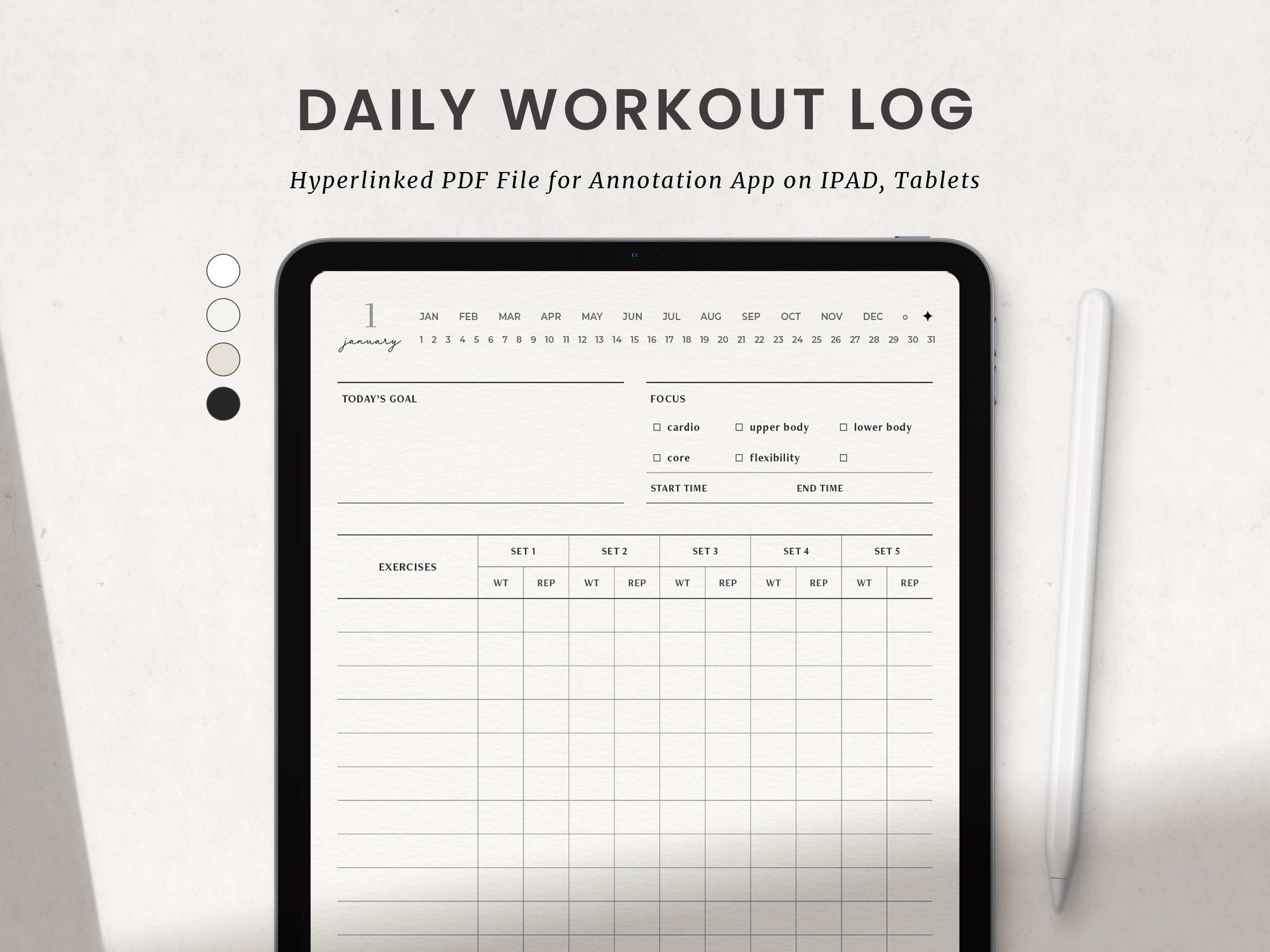 Workout Tracker Digital Planner Daily Exercise Log Template - Etsy
