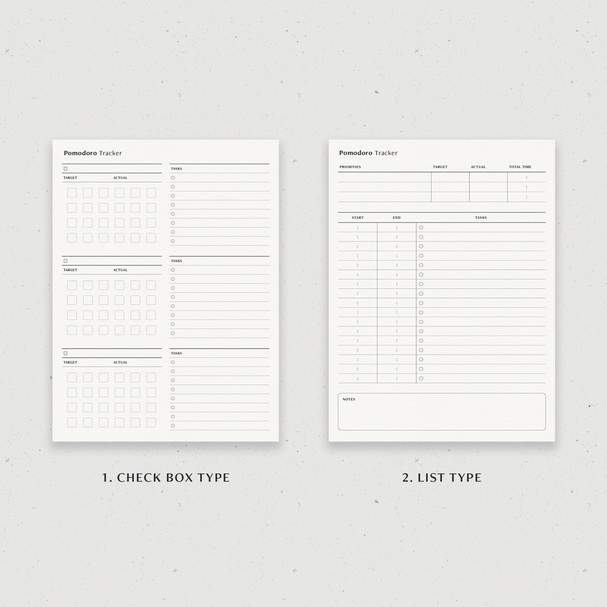 Pomodoro Tracker, Time Blocking, Time Management Digital Planner ...