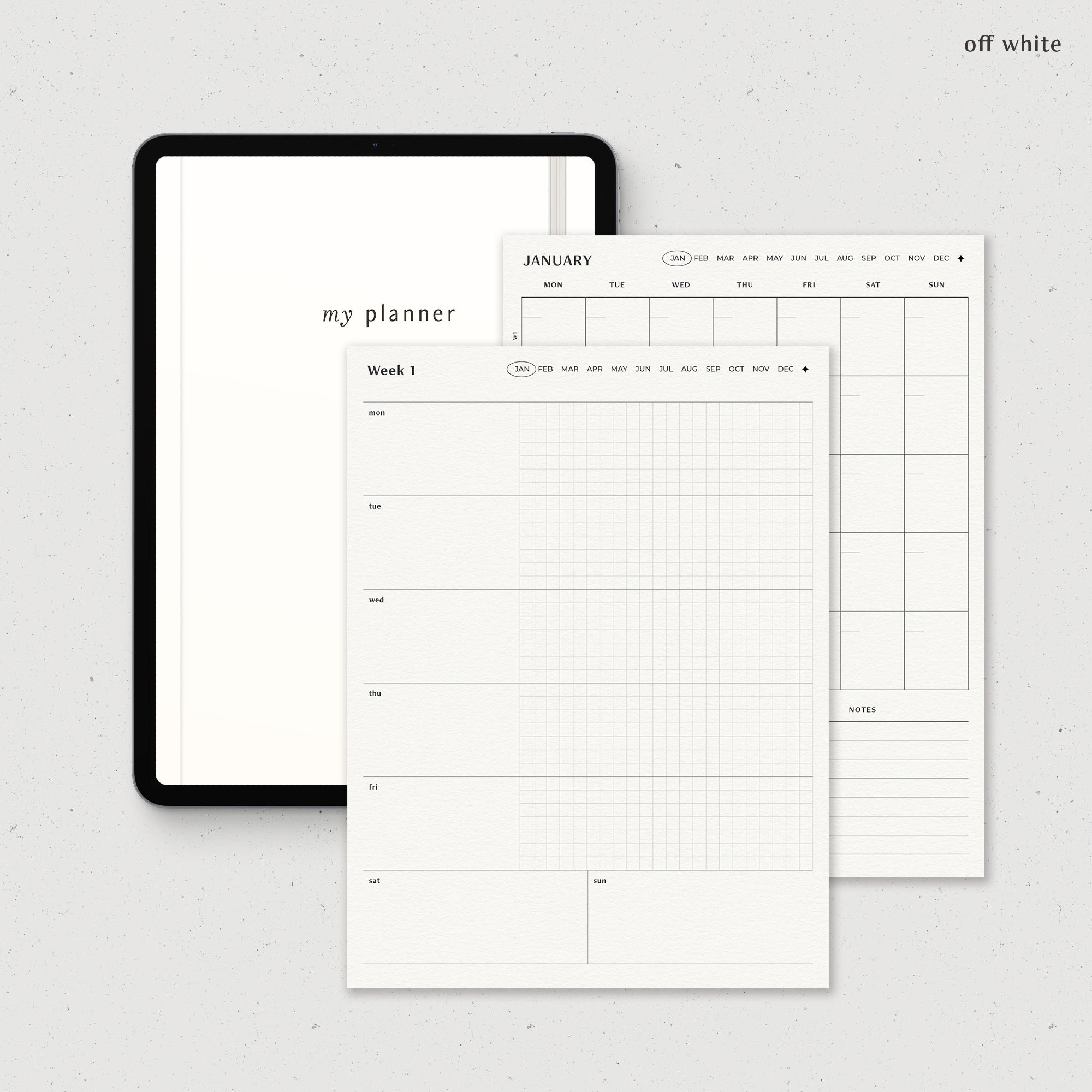 Undated Simple Weekly Planner Minimalist Digital Weekly - Etsy