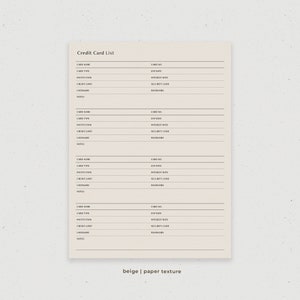 Credit Card Information Tracker Digital Planner Template for Goodnotes ...