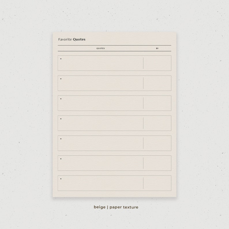 Favorite Quotes, Quote Journal, Inspirational Quote Log Digital Planner ...