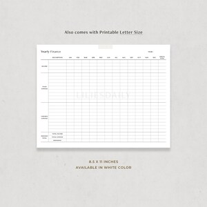 Yearly Financial Overview, Annual Income and Expense Tracker Digital ...
