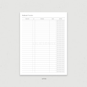 Podcast Tracker Printable, Digital Podcast Listening List, Podcast ...