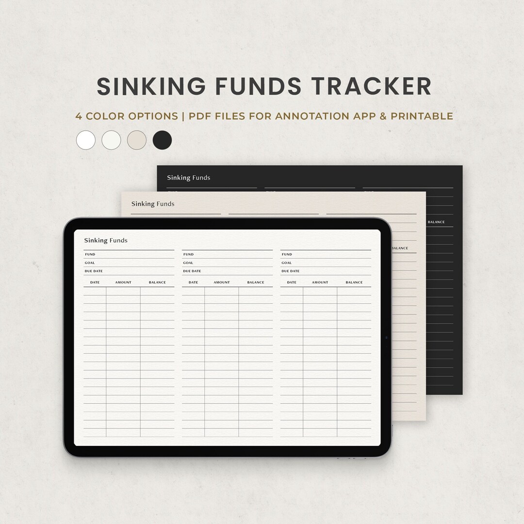 Sinking Funds Tracker, Digital Saving Log, Financial Template for ...