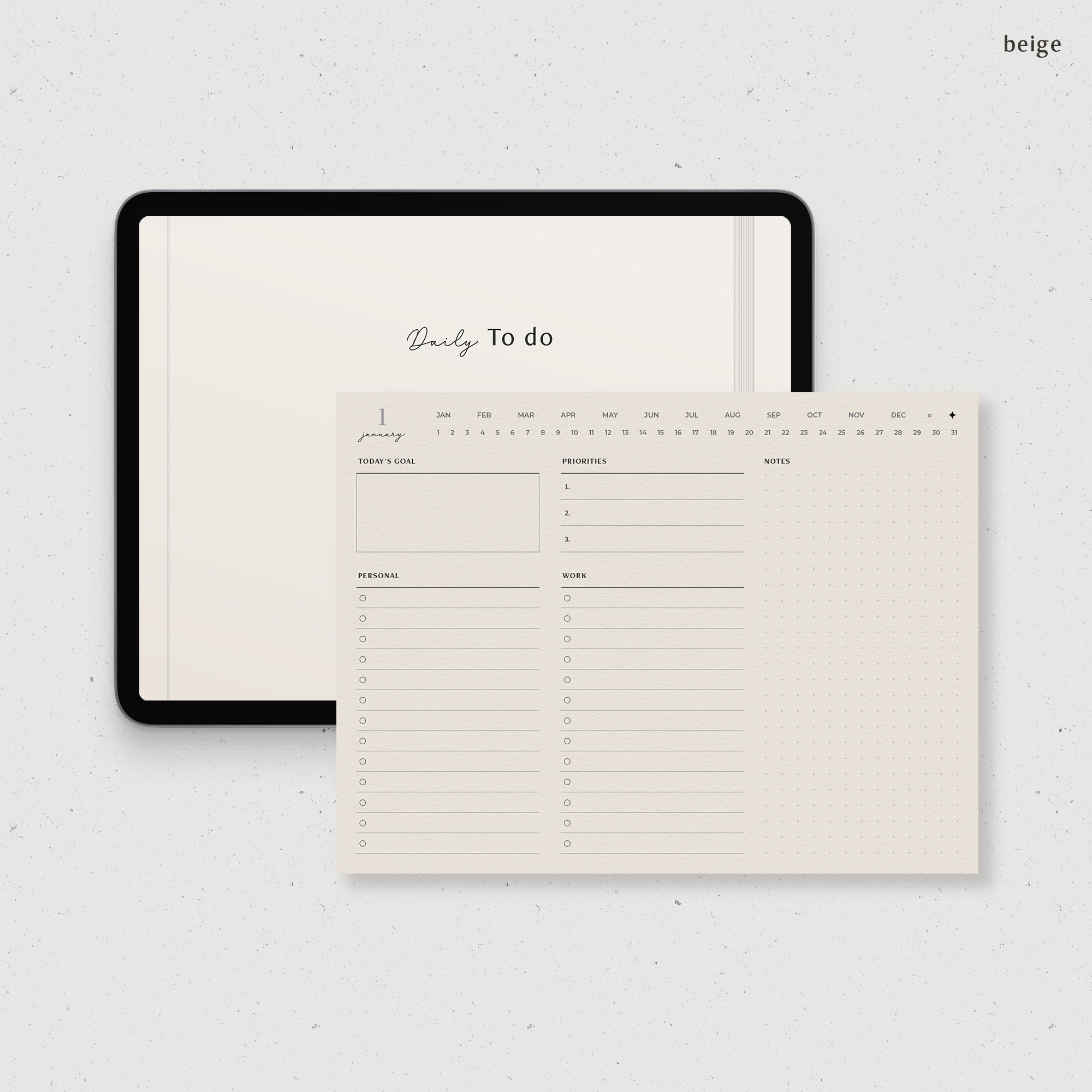Daily to Do List, Checklist, Hyperlinked Task List Digital Planner for ...