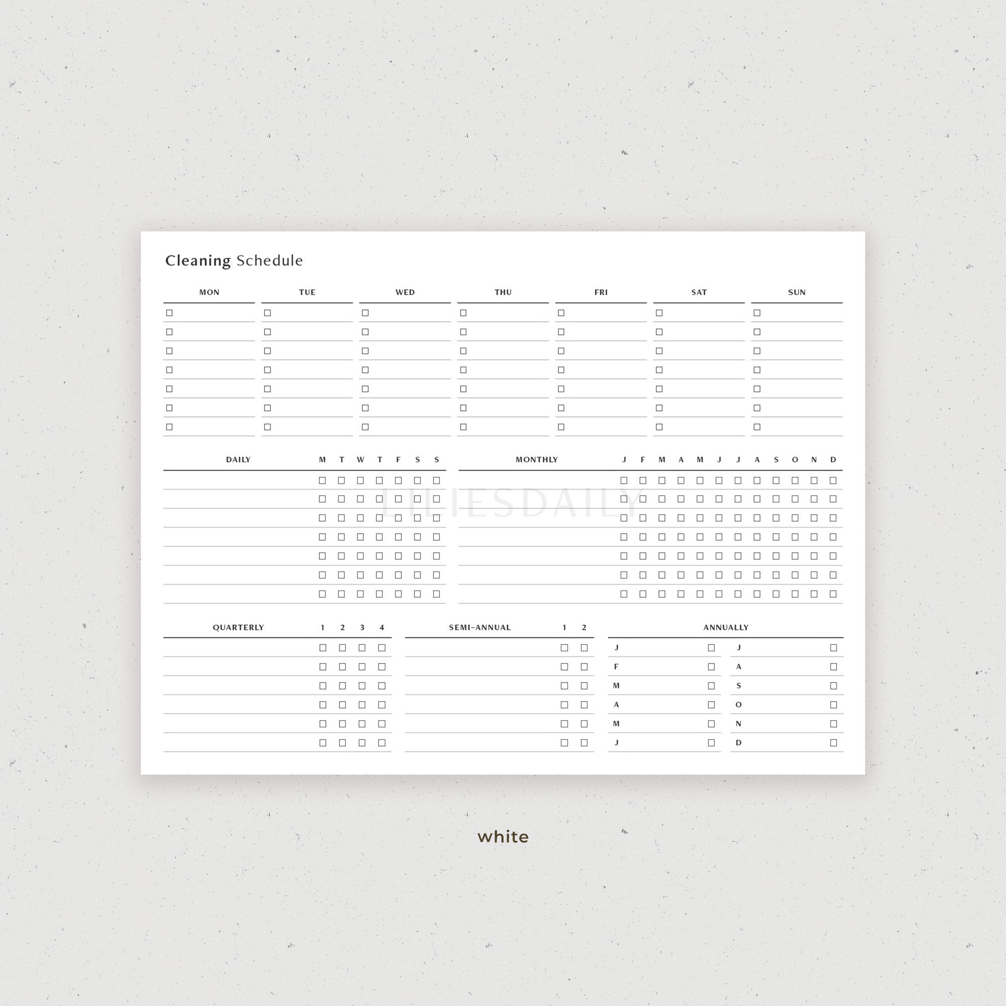 Digital Cleaning Schedule, Home Cleaning Template, Weekly House Chores ...