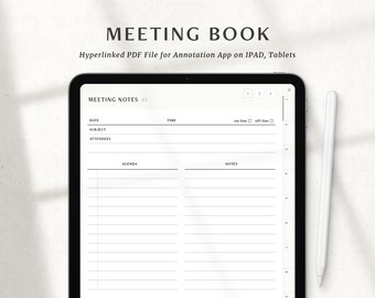 Digital Meeting Book for Goodnotes on Ipad Meeting Minutes - Etsy
