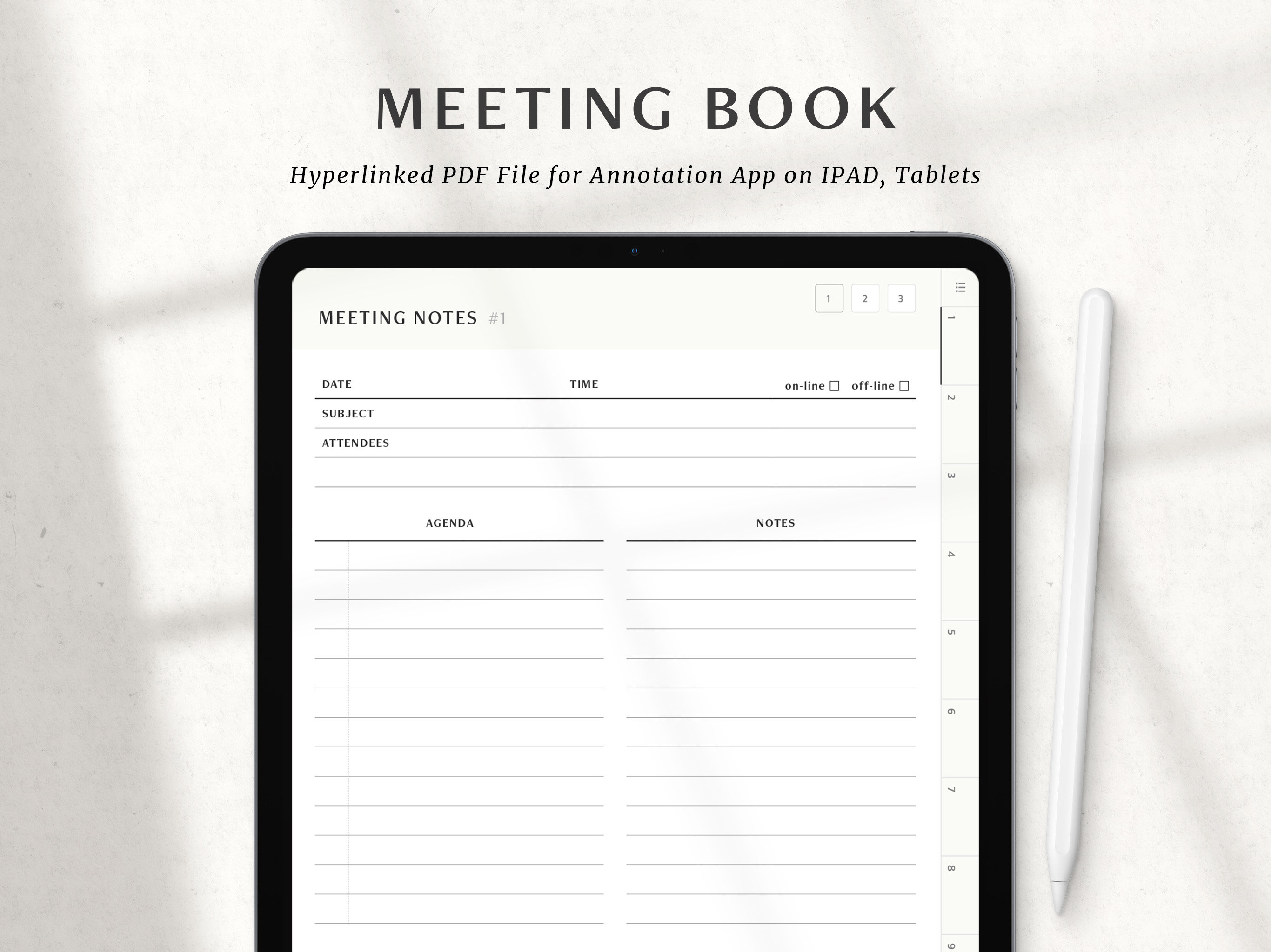 Digital Meeting Book for Goodnotes on Ipad Meeting Minutes - Etsy