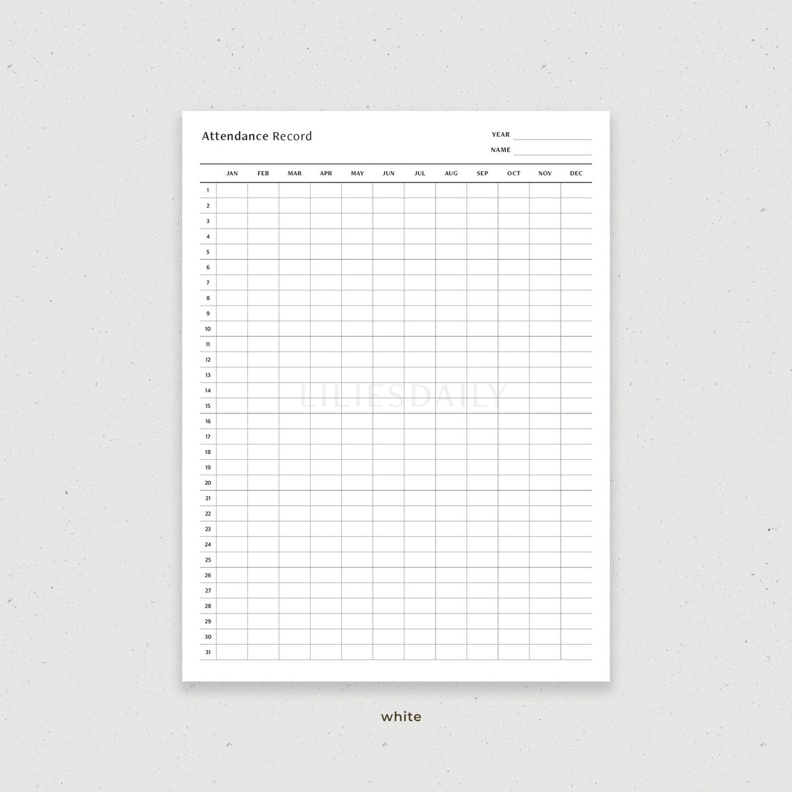 Attendance Tracker, Monthly Homeschool Planner, Absence Log Digital ...