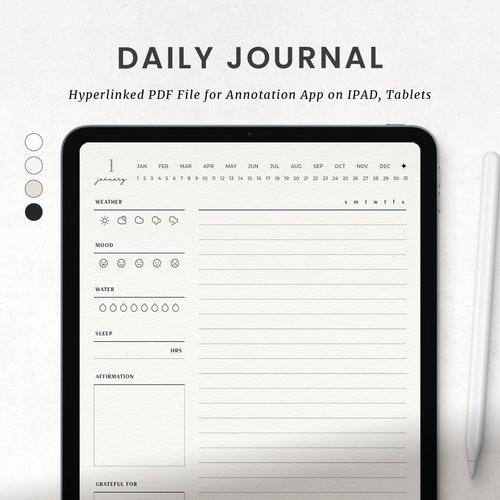 Digital Journal Goodnotes Daily Journal Ipad Diary - Etsy