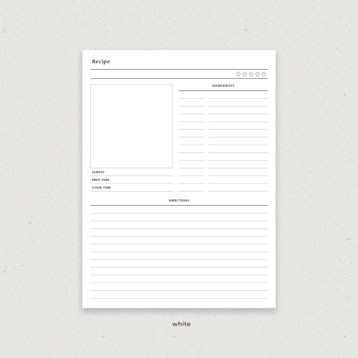 Recipe Book Digital Template Recipe Card Recipe Planner - Etsy