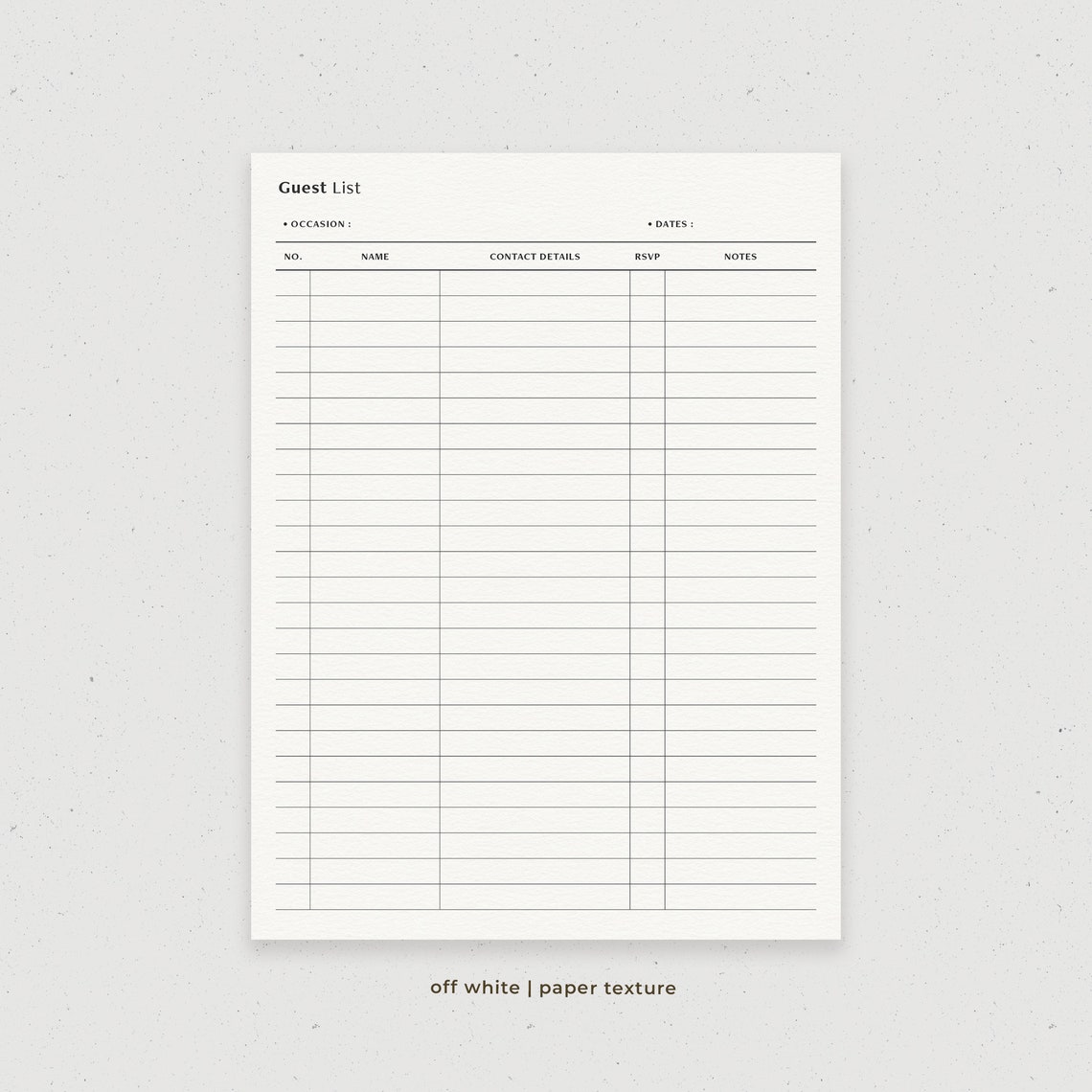 Guest List Tracker, Event Attendance Log, Party Digital Planner ...