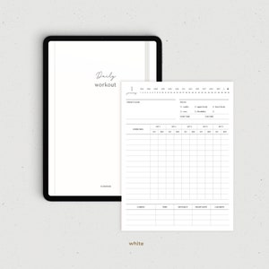 Workout Tracker Digital Planner, Daily Exercise Log Template for ...