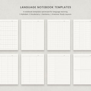 Language Learning Digital Note Template, Korean Chinese Japanese Study ...