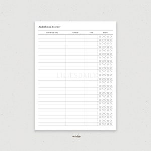 Audiobook Ebook Tracker Printable, Digital Reading Log, Audiobook ...