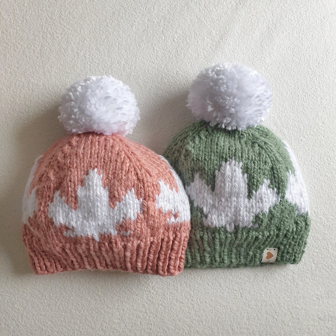Hat Knitting Pattern / Toque with Canadian Maple Leaves / - Etsy España