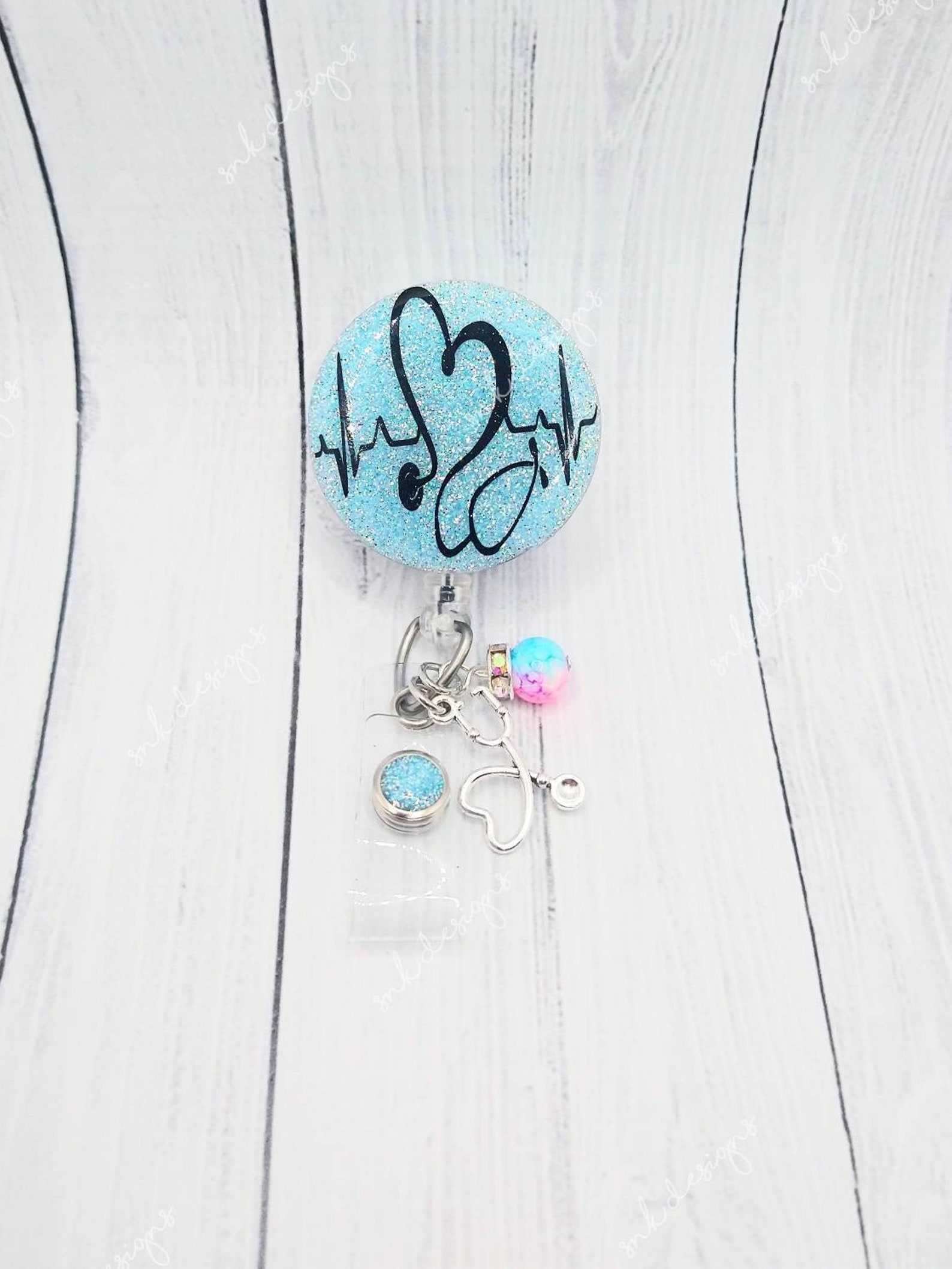 Nurse Badge Reel, RN Badge Reel, EKG Heart Badge Reel, Cardiac Nurse ...