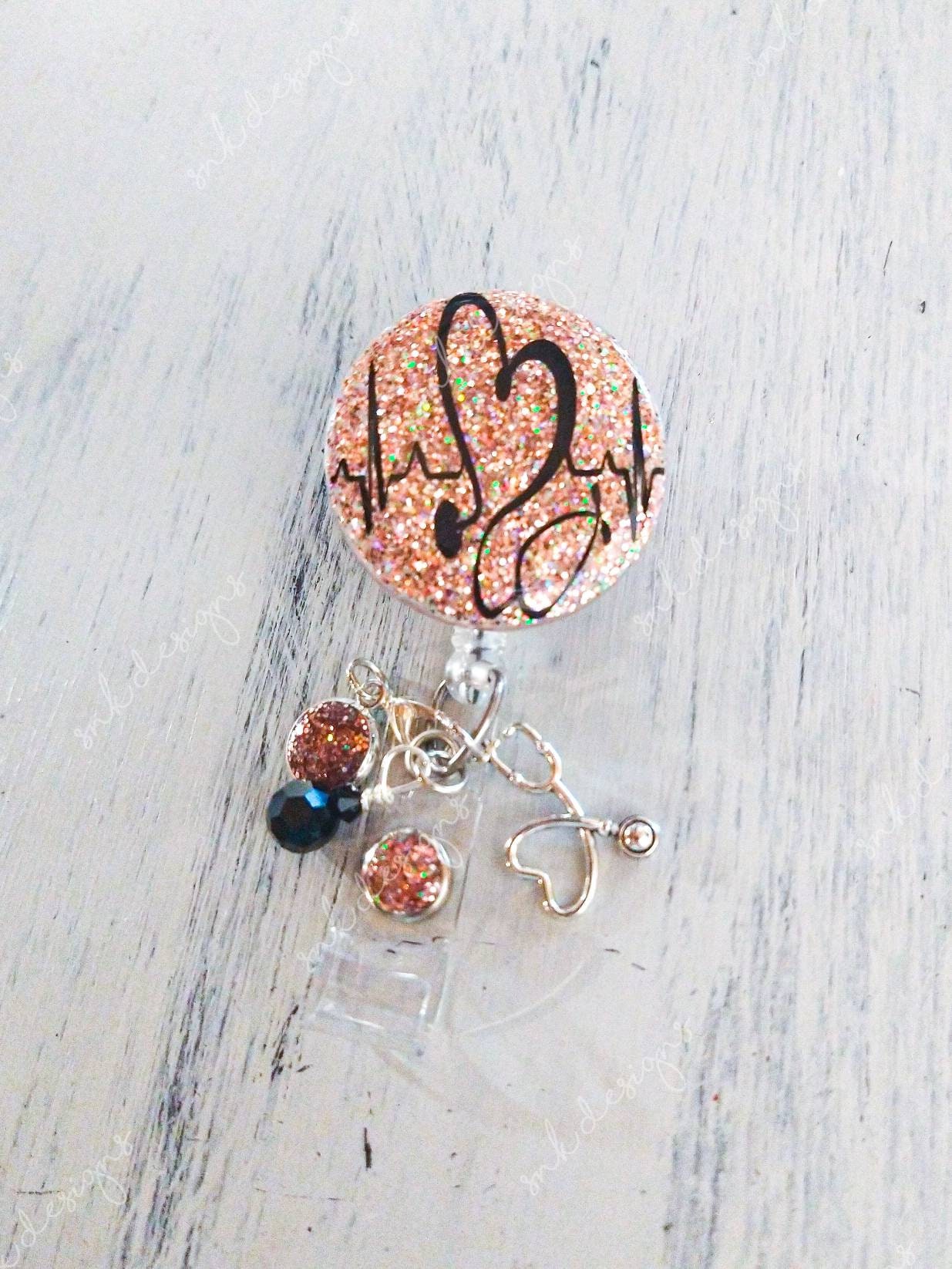 Nurse Badge Reel, RN Badge Reel, EKG Heart Badge Reel, Cardiac Nurse ...