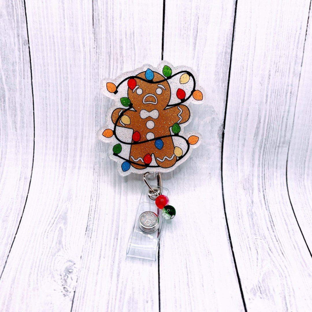 Gingerbread Badge Reel, Christmas, Winter, Holiday, Seasonal, Nurse, RN ...