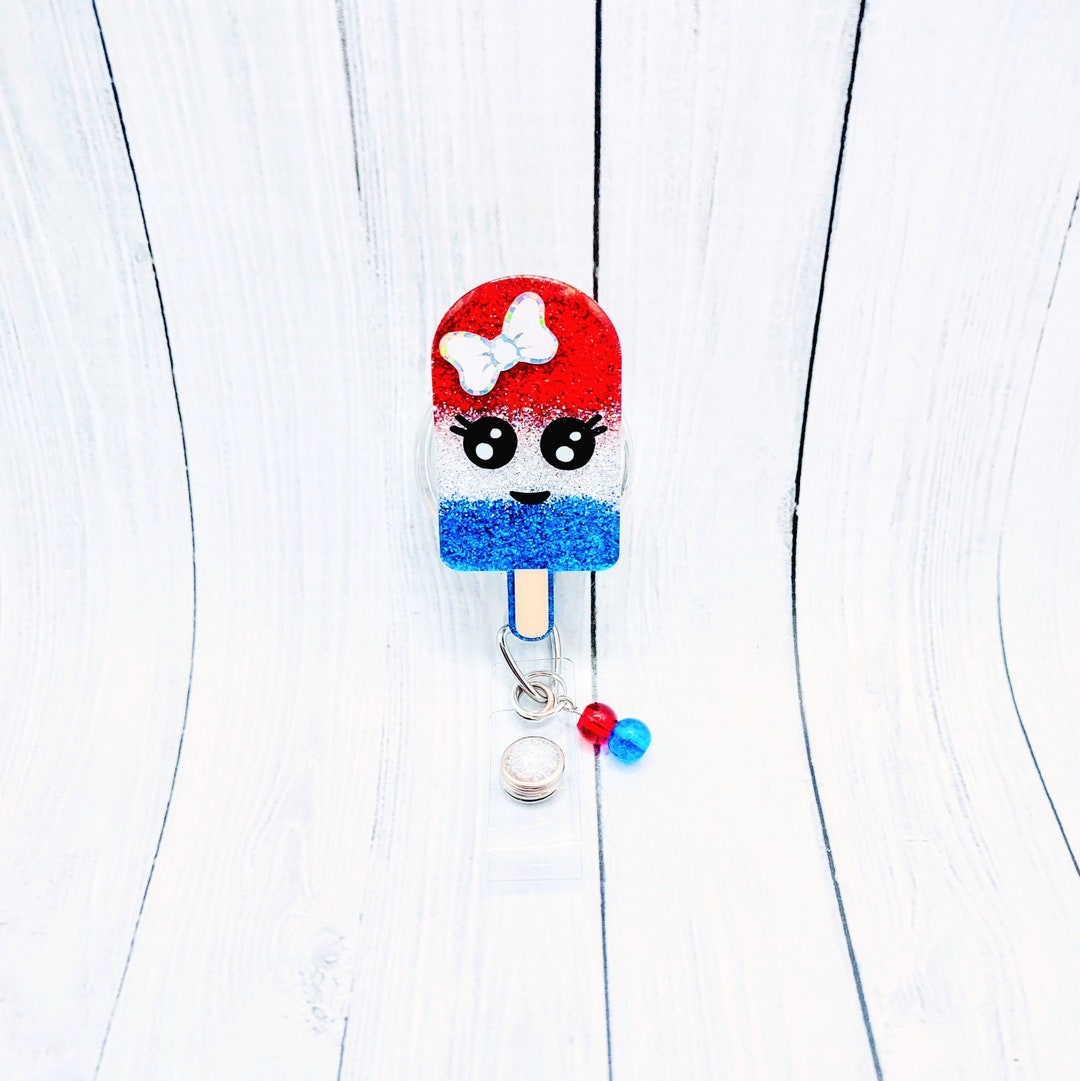 4th of July Popsicle Badge Reel, Retractable Badge Reel, Nurse Badge ...