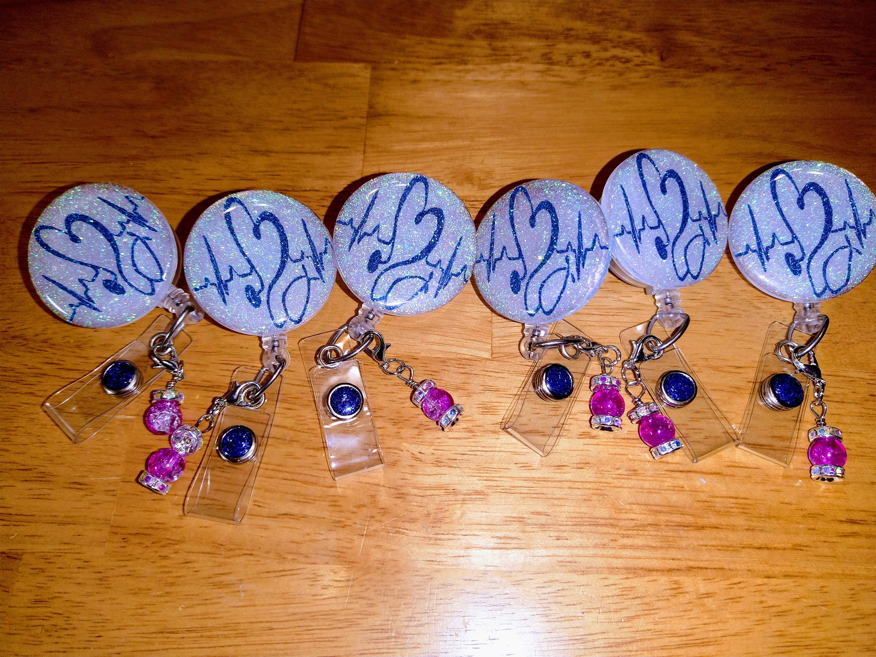 Nurse Badge Reel, RN Badge Reel, EKG Heart Badge Reel, Cardiac Nurse ...