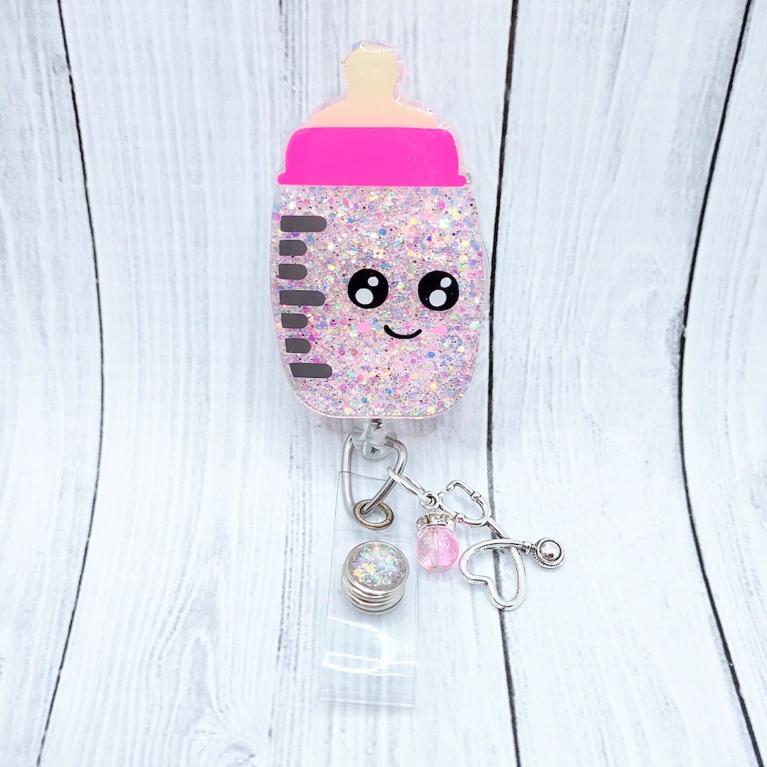 Baby Bottle Badge Reel, L&D Nurse Badge Reel, NICU Nurse Badge Reel ...