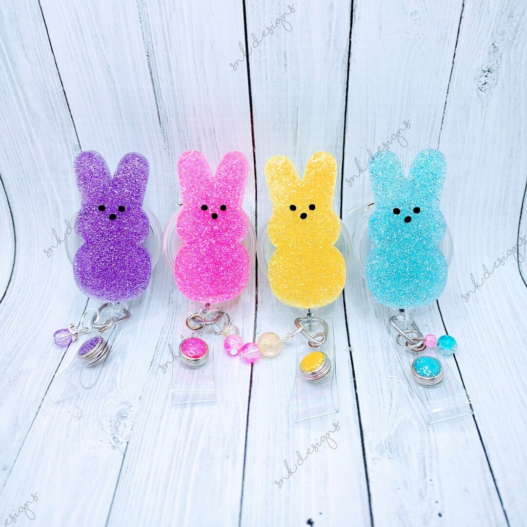 Marshmallow Easter Bunny Badge Reel, Easter Badge Reel, Bunny Badge ...