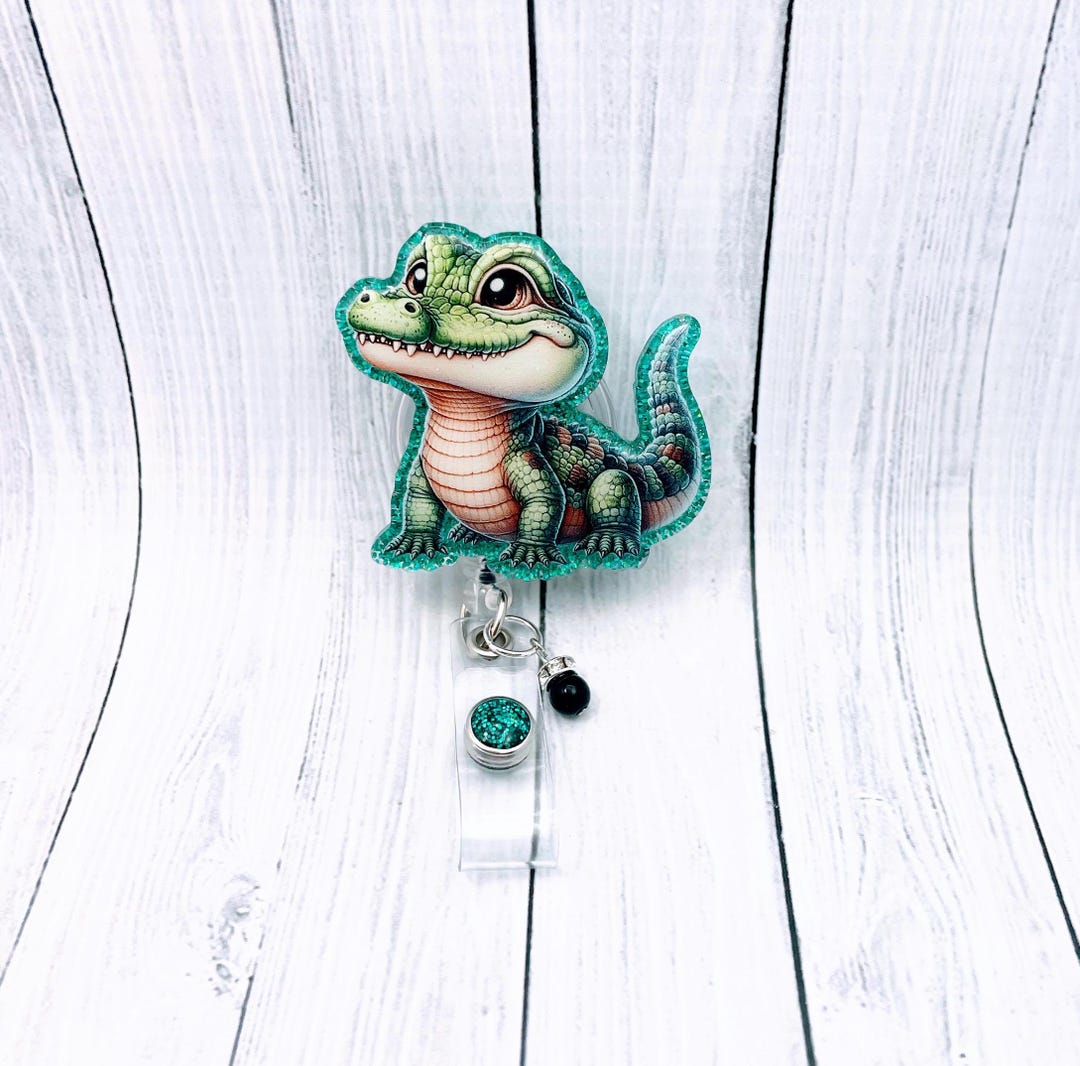 Crocodile Badge Reel, Alligator, Nurse, Vet Tech, Veterinarian, Doctor ...