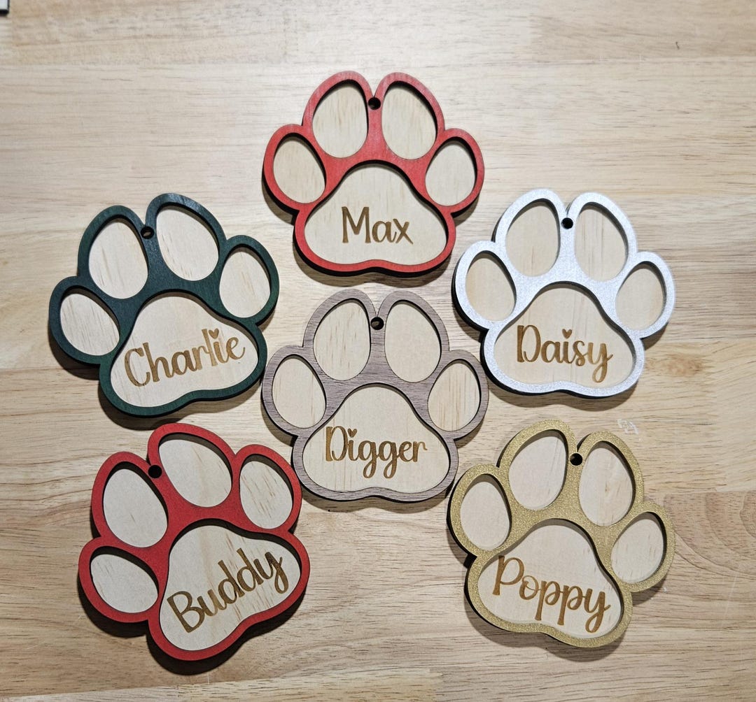 Paw Print Ornaments - Etsy