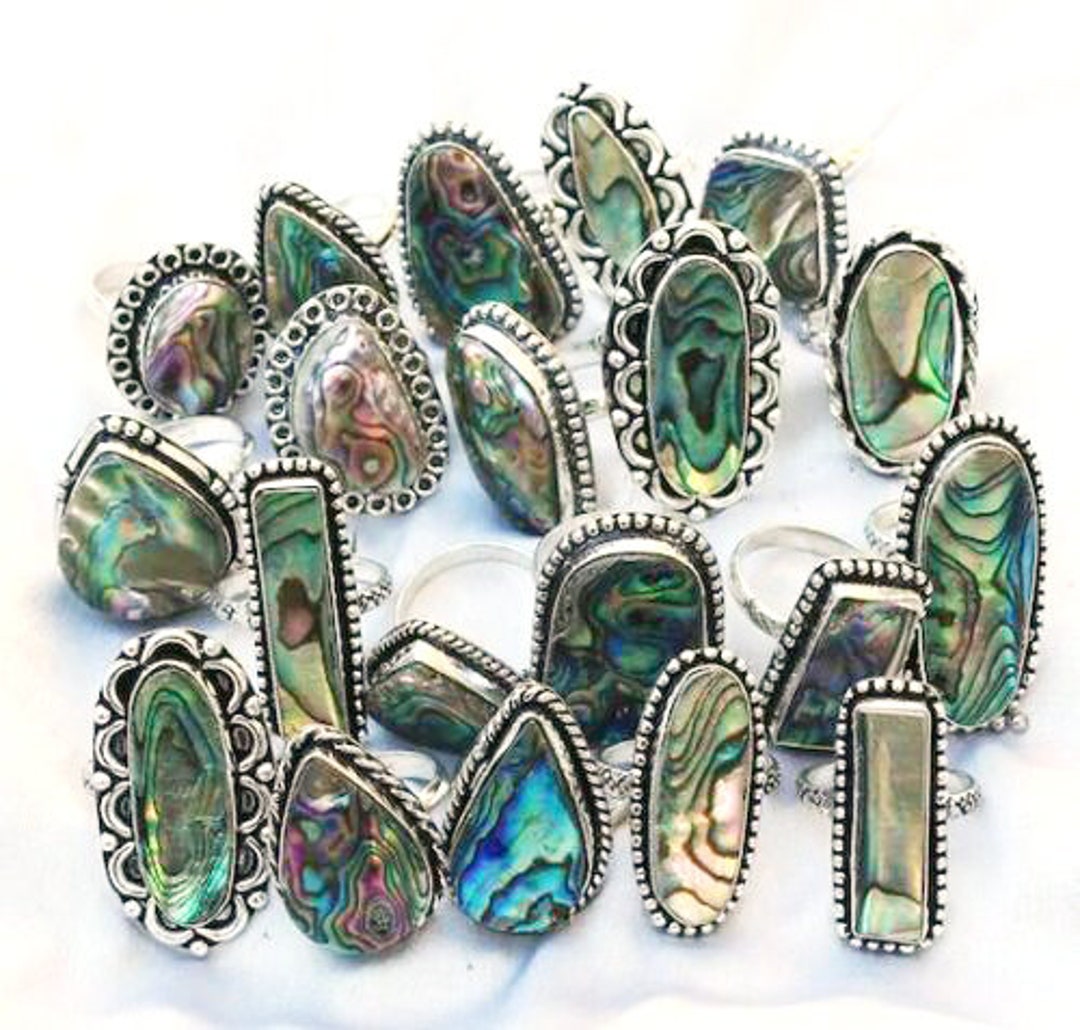 Abalone Shell Ring Abalone Shell Gemstone Handmade Ring for - Etsy