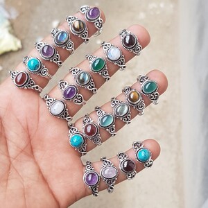 Multi Colors Rings for Women, Assorted Gemstone Handmade Ring Jewelry ...