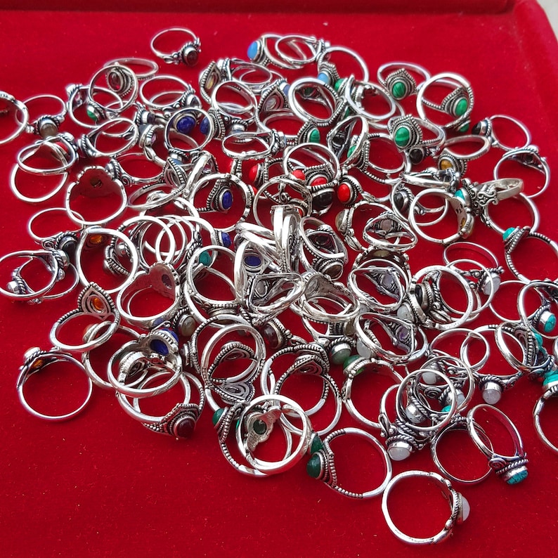 Wholesale Lot Assorted Gemstone Ring Assorted Crystal - Etsy