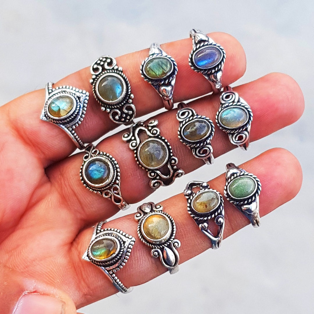 Natural Labradorite Gemstone Ring, Crystal Handmade Ring, Ring for ...