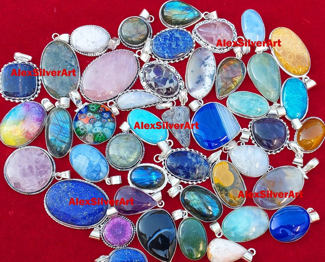 Wholesale Lot Assorted Crystal Pendant, Assorted Gemstone Handmade ...