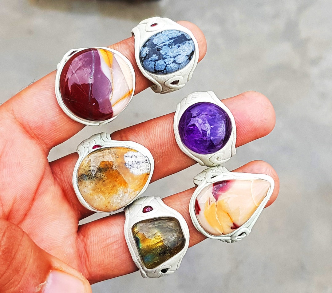Assorted Gemstone POP Rings, Assorted Crystal Fashion POP Handmade Ring ...