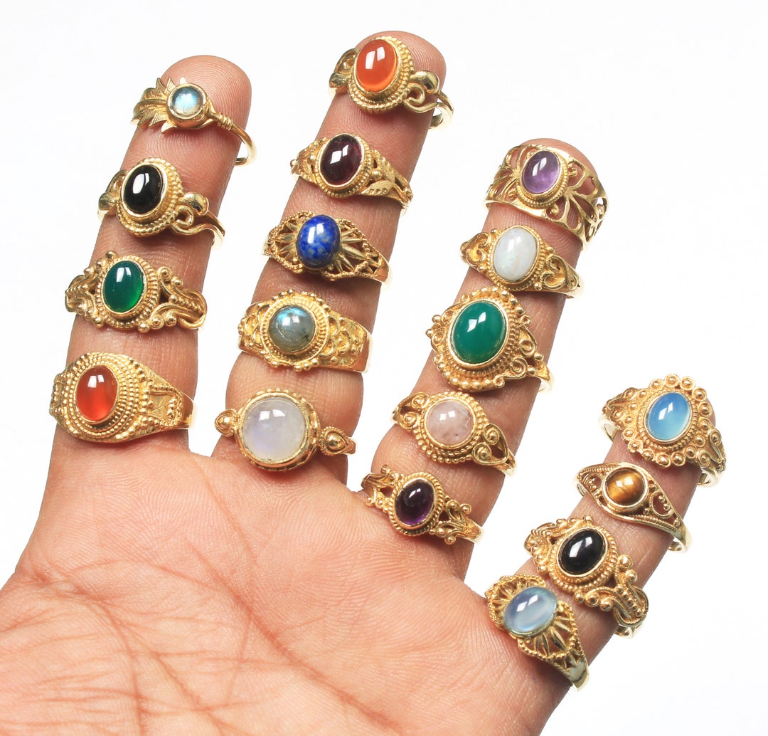 Rings for Women Multi Color Crystal Gold Plated Rings Jewelry Wholesale ...