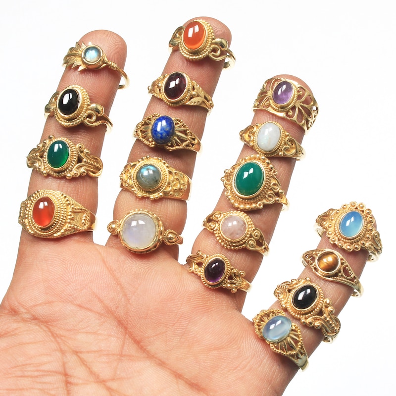 Gemstone Gold Ring - Etsy