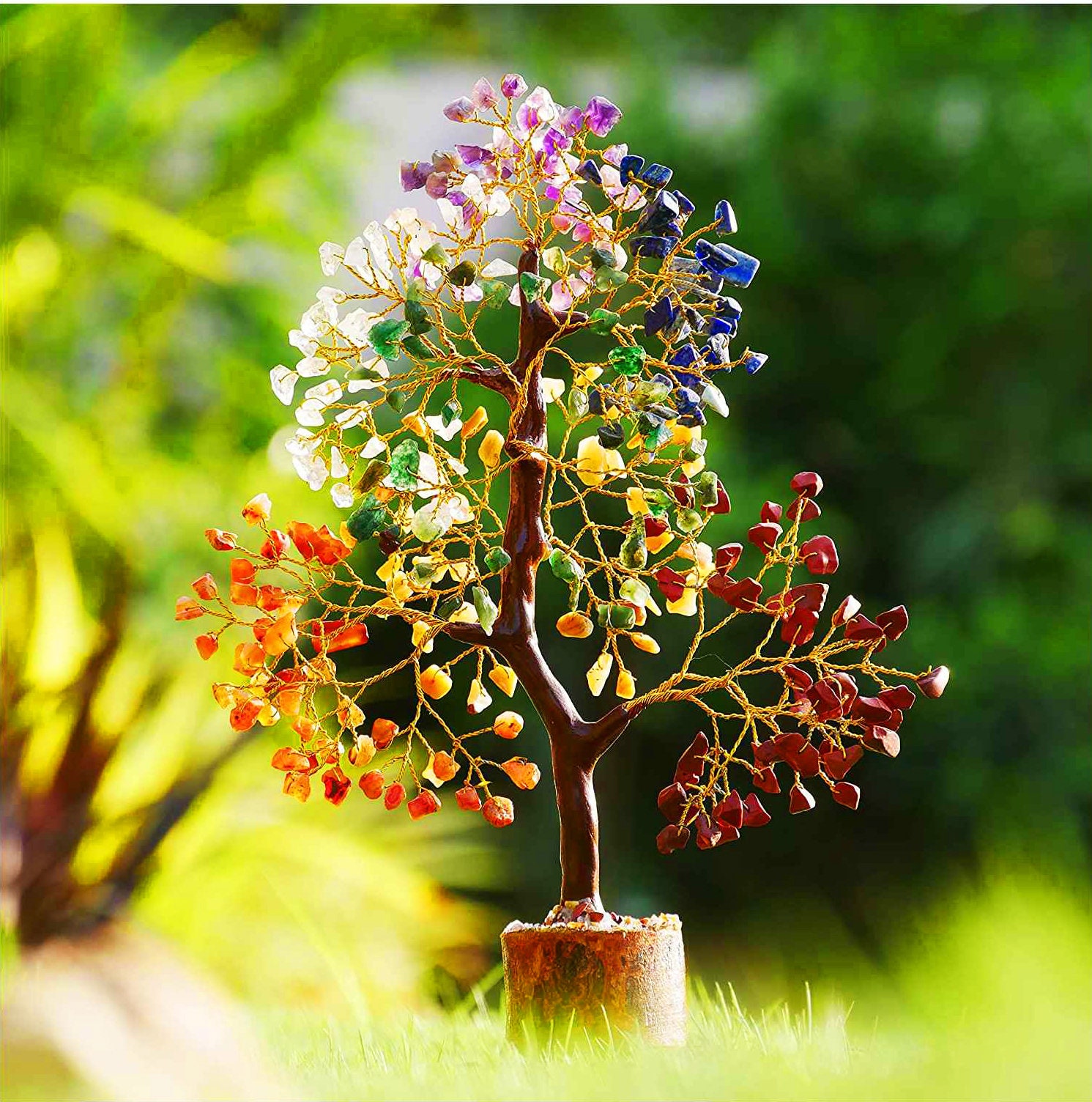 Seven Chakra Tree of Life, Money Tree, Natural Crystal Tree, Hippie ...