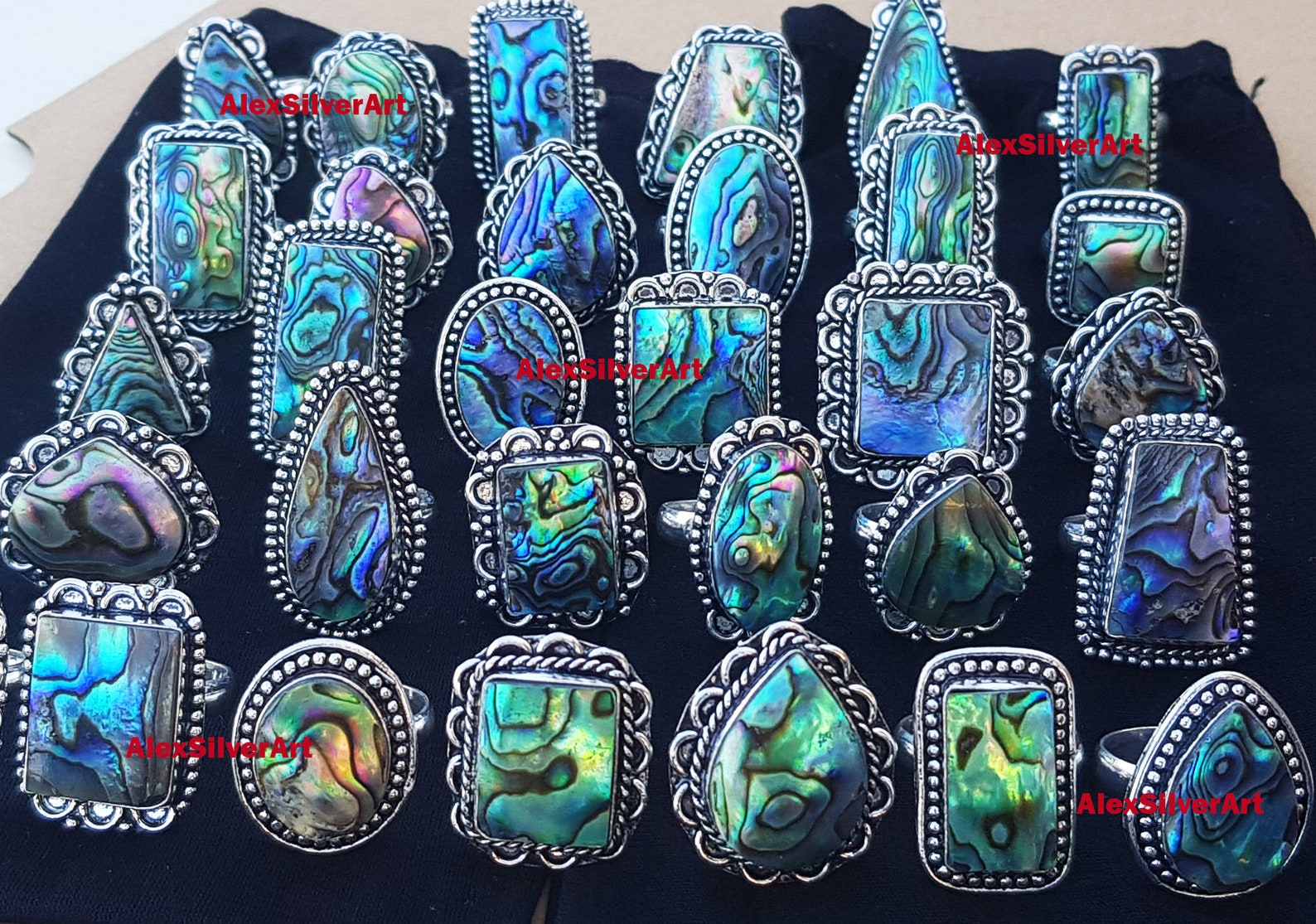 Abalone Shell Ring, Abalone Shell Gemstone Handmade Ring for Women ...