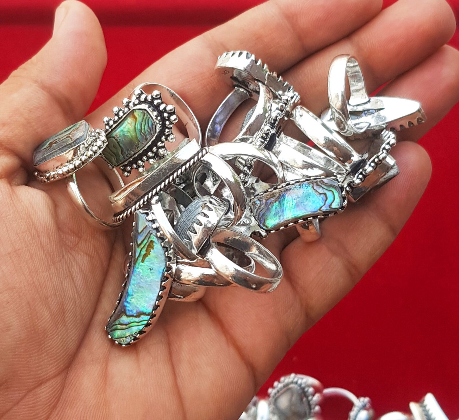 Abalone Shell Ring Abalone Shell Gemstone Handmade Ring for - Etsy