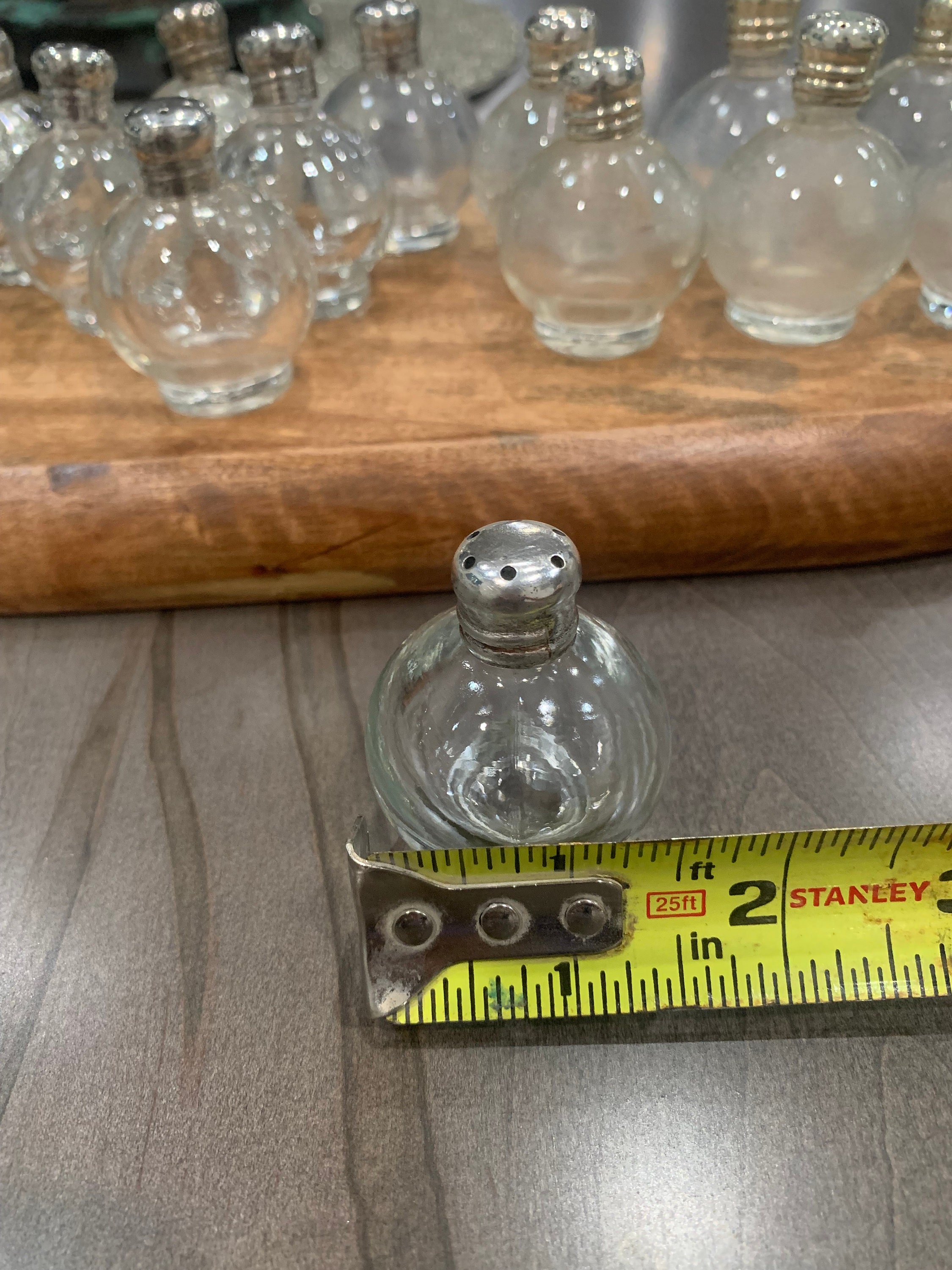 Vintage Glass Salt and Pepper Shakers With Sterling Silver Tops 14 in ...