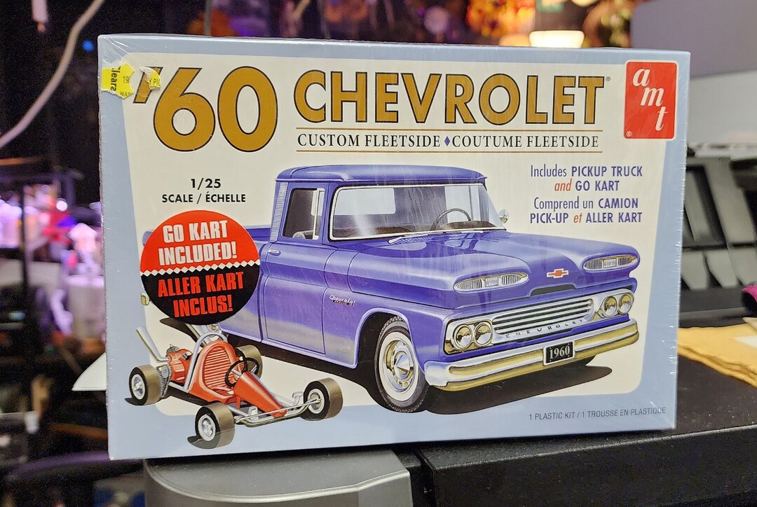 Sealed AMT 1960 Chevrolet Custom Fleetside Pickup Plastic Model Kit 1: ...