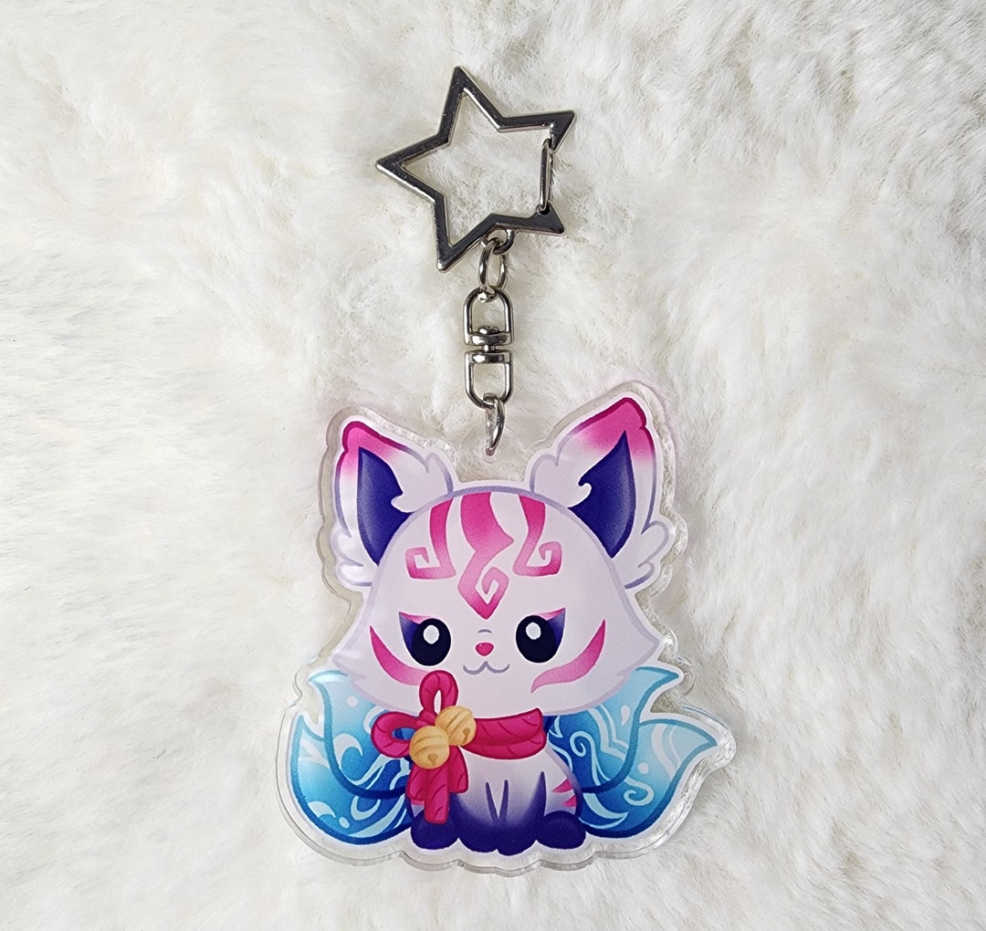 Ahri Spirit Blossom Fox Keychain / League of Legends Acrylic Keychain ...